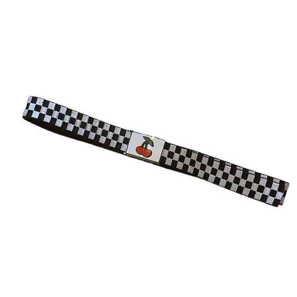 Accessories | Red Cherry Black And White Checkered Belt | Poshmark